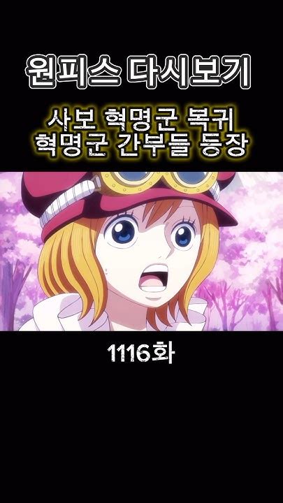 “사보 혁명군 복귀” 부대장 등자 1116화 원피스다시보기 원피스명장면 Onepiecefan Onepiece