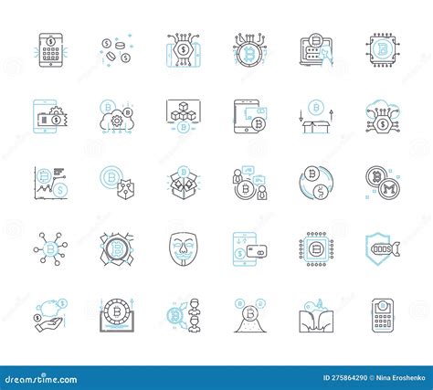 Internet Energy Linear Icons Set Efficiency Speed Sustainability