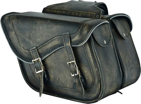 Amazon Dream Apparel Naked Cowhide Leather Motorcycle Saddle Bags