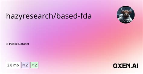Hazyresearchbased Fda Datasets At Oxenai