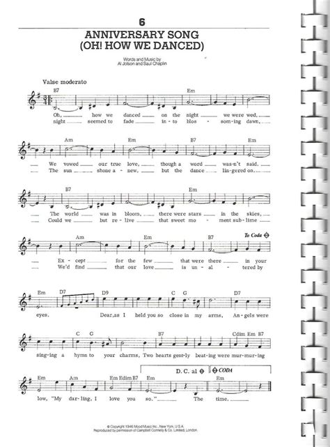 Anniversary Song Sheet Music