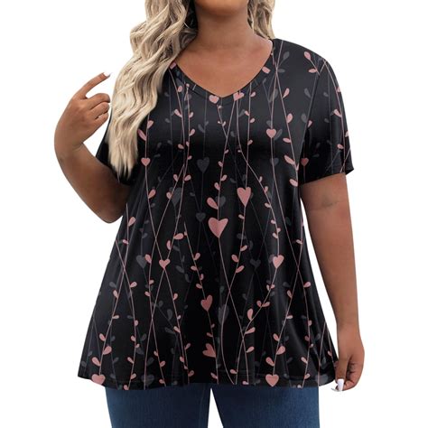 Asdfvbkg Plus Size Womens Tops 4x 5x Sexy Plus Size Tops V Neck Plus