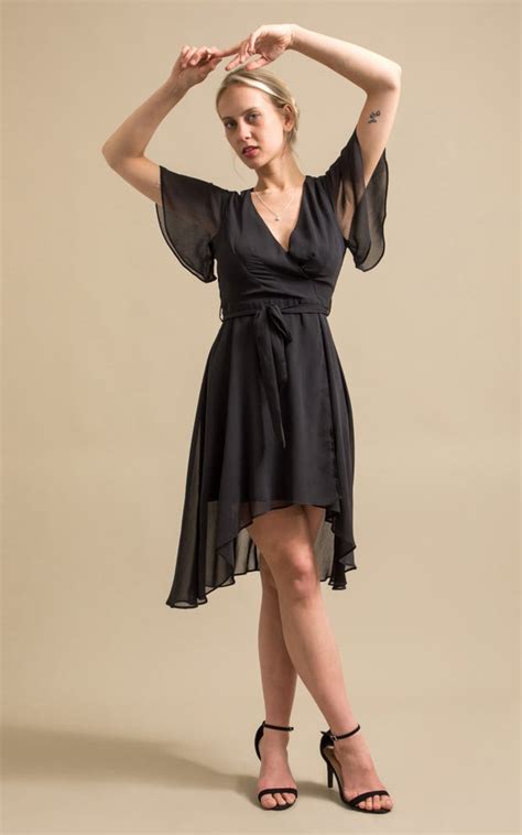 Chiffon Flutter Hi Low Dress Pagani