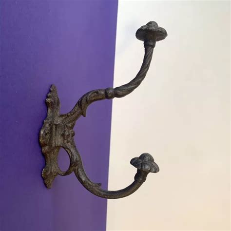 PATÈRE MURALE PORTE Manteau ANCIEN Ouvragé Fonte e Fleurs EUR PicClick FR