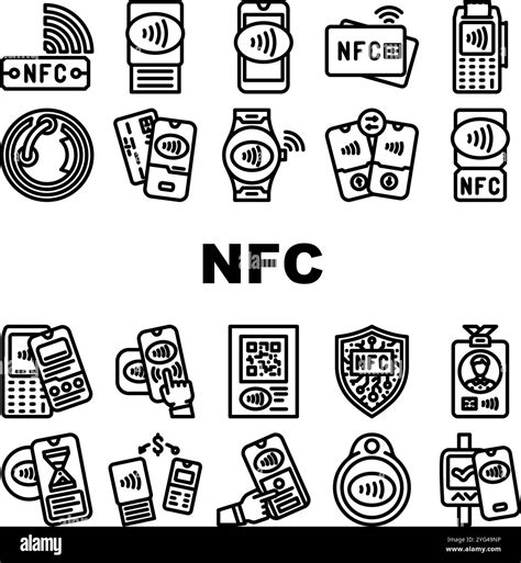 Nfc Technology Contactless Icons Set Vector Stock Vector Image And Art
