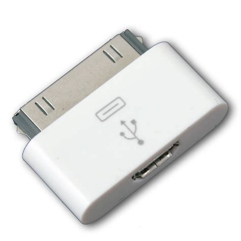 30 Pin Male Dock Connector To Micro USB For iPhone iPad iPod - White ...