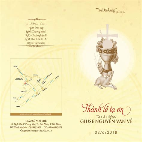 Thiệp Mời Thánh Lễ Tạ Ơn Của Tân Linh Mục Giuse Nguyễn Văn Vẻ