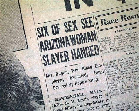 Eva Dugan Hanging First Woman To Be Executed In Arizona
