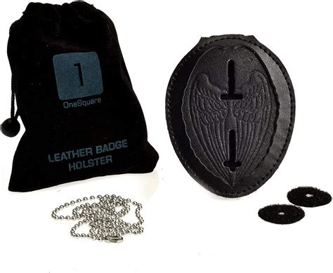 Police Security And Fire Badges Recessed Badge Shield Leather Neck Chain