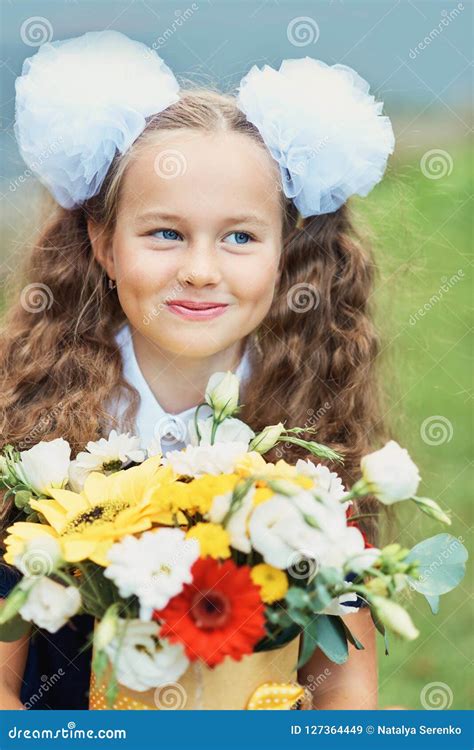 Bouquet For First Beloved Teacher On First Of September Flowers For