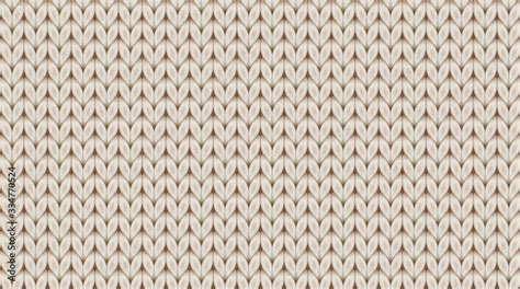 Knitted Realistic Seamless Background Of Beige Light Color Knitting