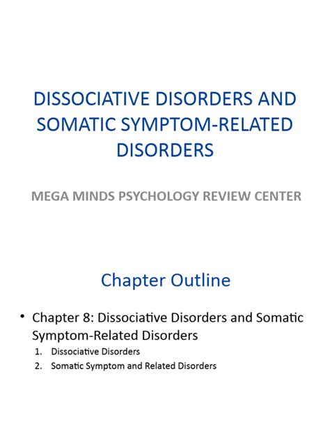 08 Dissociative Disorders And Somatic Symptom Related Disorders Pdf Dissociation Psychology
