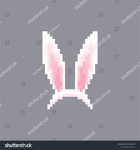 Pixel Funny Rabbit Ears Template Festive Stock Vector Royalty Free