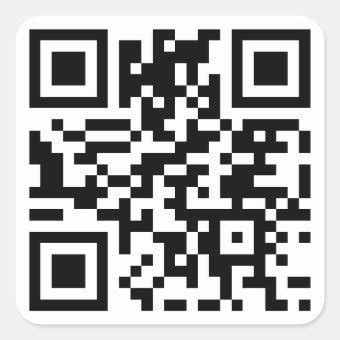 Personalized Square Qr Code Sticker Zazzle
