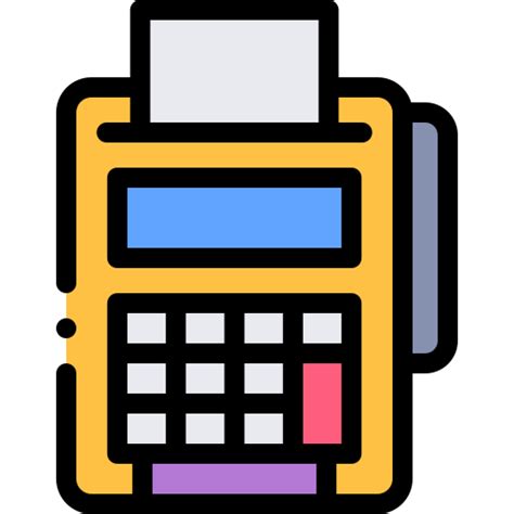 Pos Terminal Detailed Rounded Lineal Color Icon