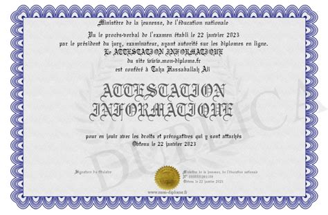 Attestation Informatique