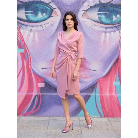 Wrap Cocktail Powder Pink Dress Concept A Trois Wolf And Badger