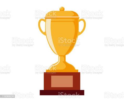 트로피 컵 수상 평면 스타일의 벡터 아이콘입니다 챔피언 골든 트로피 러빙컵에 대한 스톡 벡터 아트 및 기타 이미지 러빙컵
