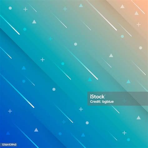 Desain Abstrak Dengan Bentuk Geometris Trendy Blue Gradient Ilustrasi