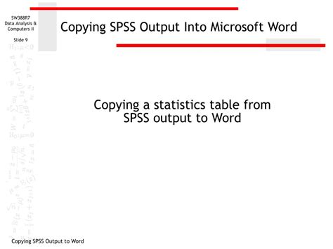 Ppt Efficient Spss Output Copying To Word Guide Powerpoint