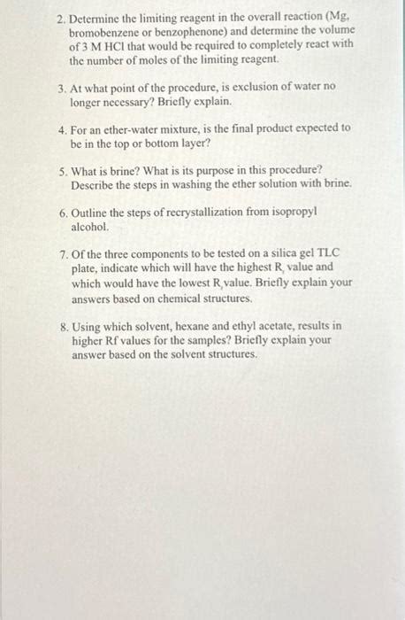 2 Determine The Limiting Reagent In The Overall