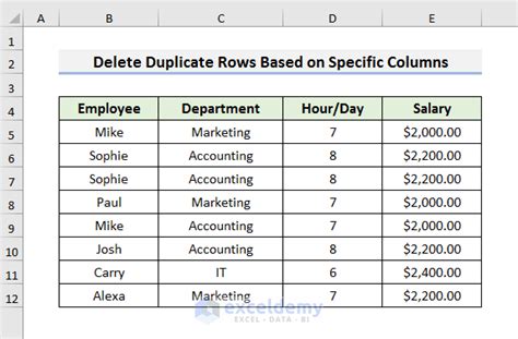 How To Delete Duplicate Rows In Excel Using Vba Methods