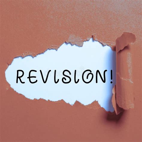 Text Sign Showing Revision Concept Meaning Action Of Revising Over