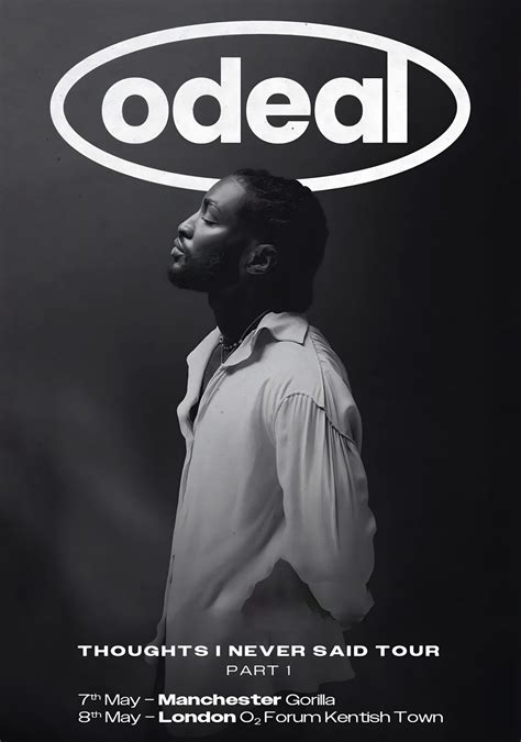 Odeal Thoughts I Never Said 2024 Uk Tour Poster