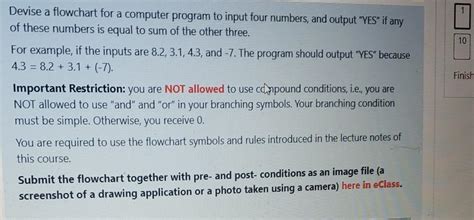 Solved 1 10 Finish Devise A Flowchart For A Computer Program