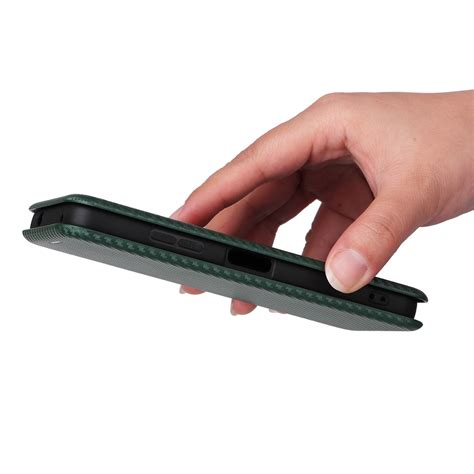 For Asus Zenfone Carbon Fiber Texture Flip Leather Phone Case Green Alexnld Com