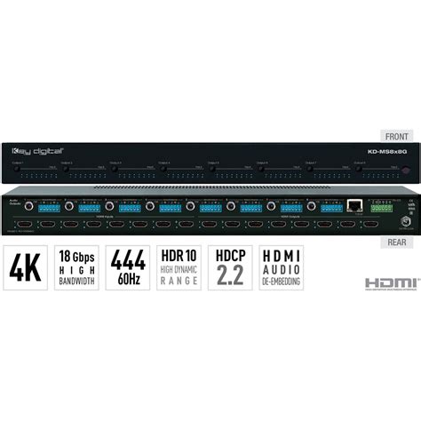 key digital 8x8 4k 18g hdmi matrix switcher