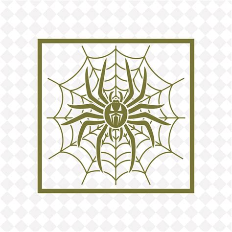 Spider Icon Web Spinning Emblem With Creepy Border Menacing