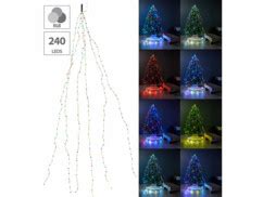 Guirlande lumineuse 6 fils 180 LED effet cascade pour sapin de Noël