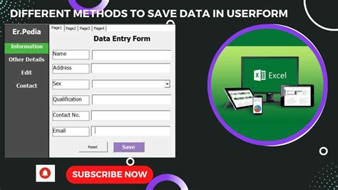 Excel VBA UserForm | Save Button | Advanced Excel - YouTube