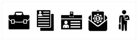 Set Of Mix Icons As Portfolio User Details Id Card Vector