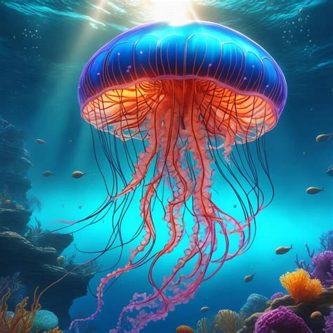 Premium AI Image Multiple Alien Jellyfish Floating In A Fantastical