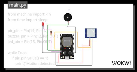 Pir With Buzzer Wokwi Esp Stm Arduino Simulator