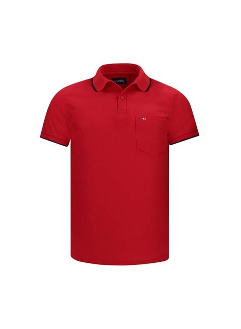 Camiseta Tipo Polo Para Hombre Hamer Roja Con Bolsillo Xl Rojo