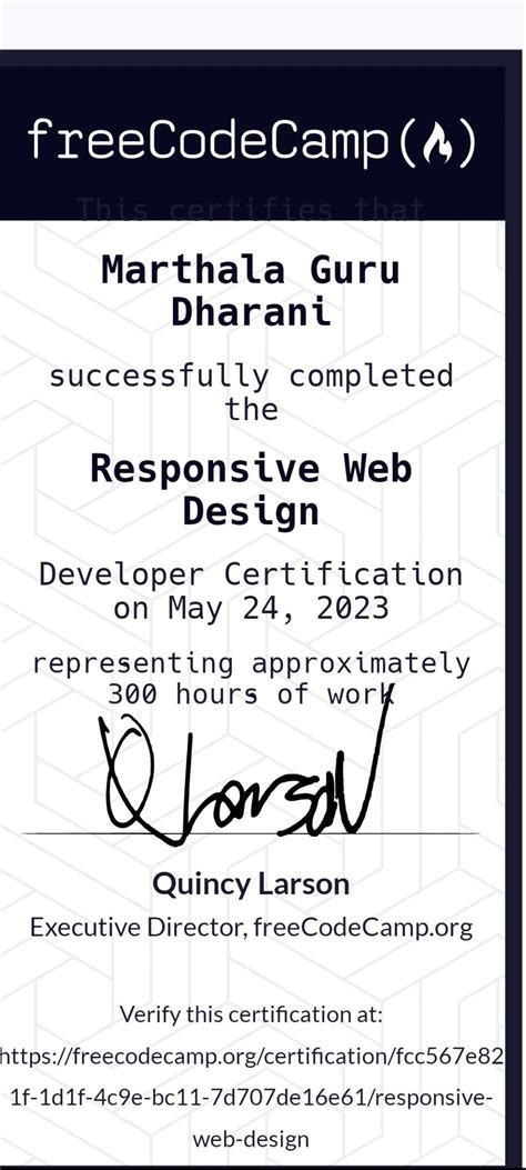 guru dharani on linkedin responsive web design certificate from free