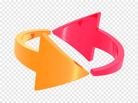 Red And Yellow Rotation Arrows 3d Arrows Illustration Shape Png