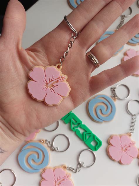 Stl File Moana Flower Keychain・3d Printer Model To Download・cults