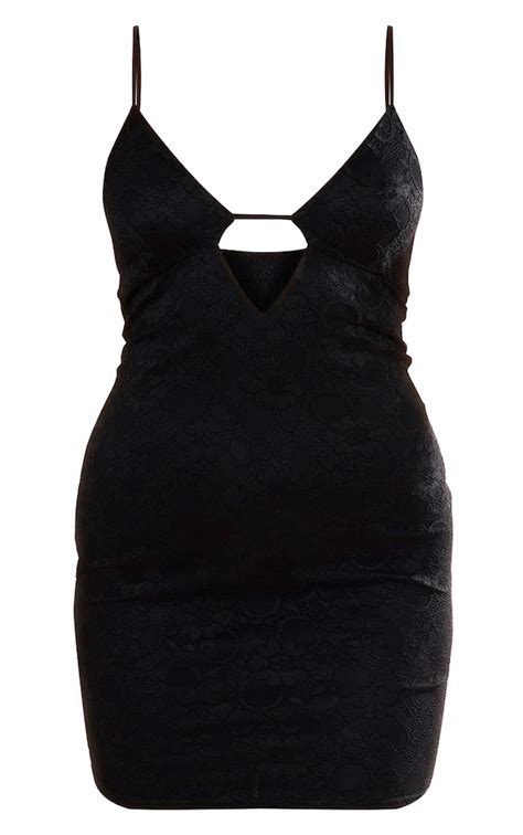 Black Lace Cut Out Front Mini Dress Dresses Prettylittlething Usa