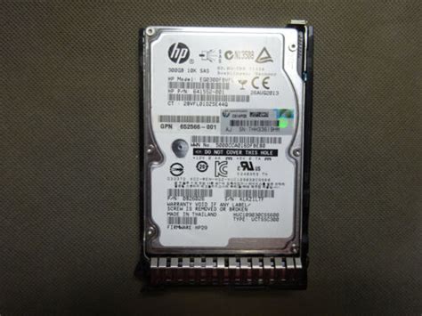 HP 300GB 10K SAS, HP EG0300FBVFL, HP P/N 641552-001, GPN 652566-001 ...