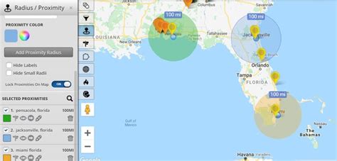 driving radius map tool create a radius map maptive
