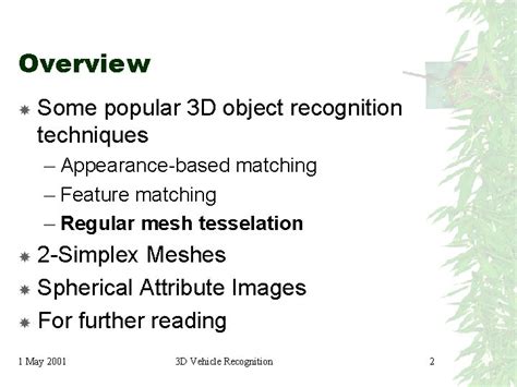 3 D Object Recognition And 2 Simplex Meshes