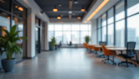 Blur Office Bussiness Background Image Modern Furnished Blurred Office