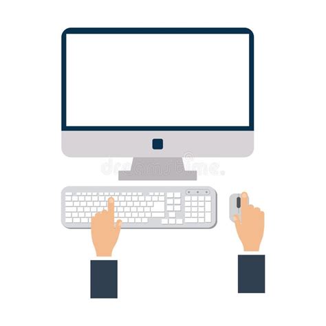 Keyboard And Hands Icon Stock Illustration Illustration Of People