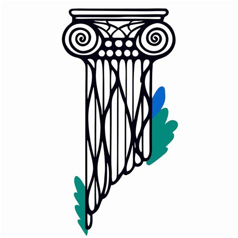 Ionic Column With Decorative Leaves Illustration 71262276 Vector Art At