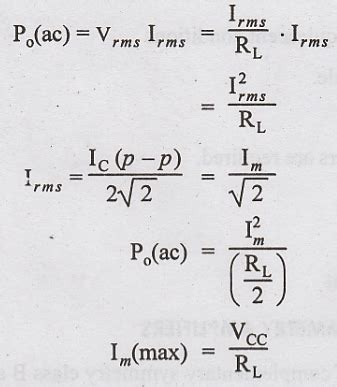 Ac Output Power Class B Complementary Symmetry Amplifiers Comparison Of Push Pull And