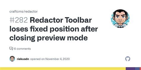 redactor toolbar loses fixed position after closing preview mode
